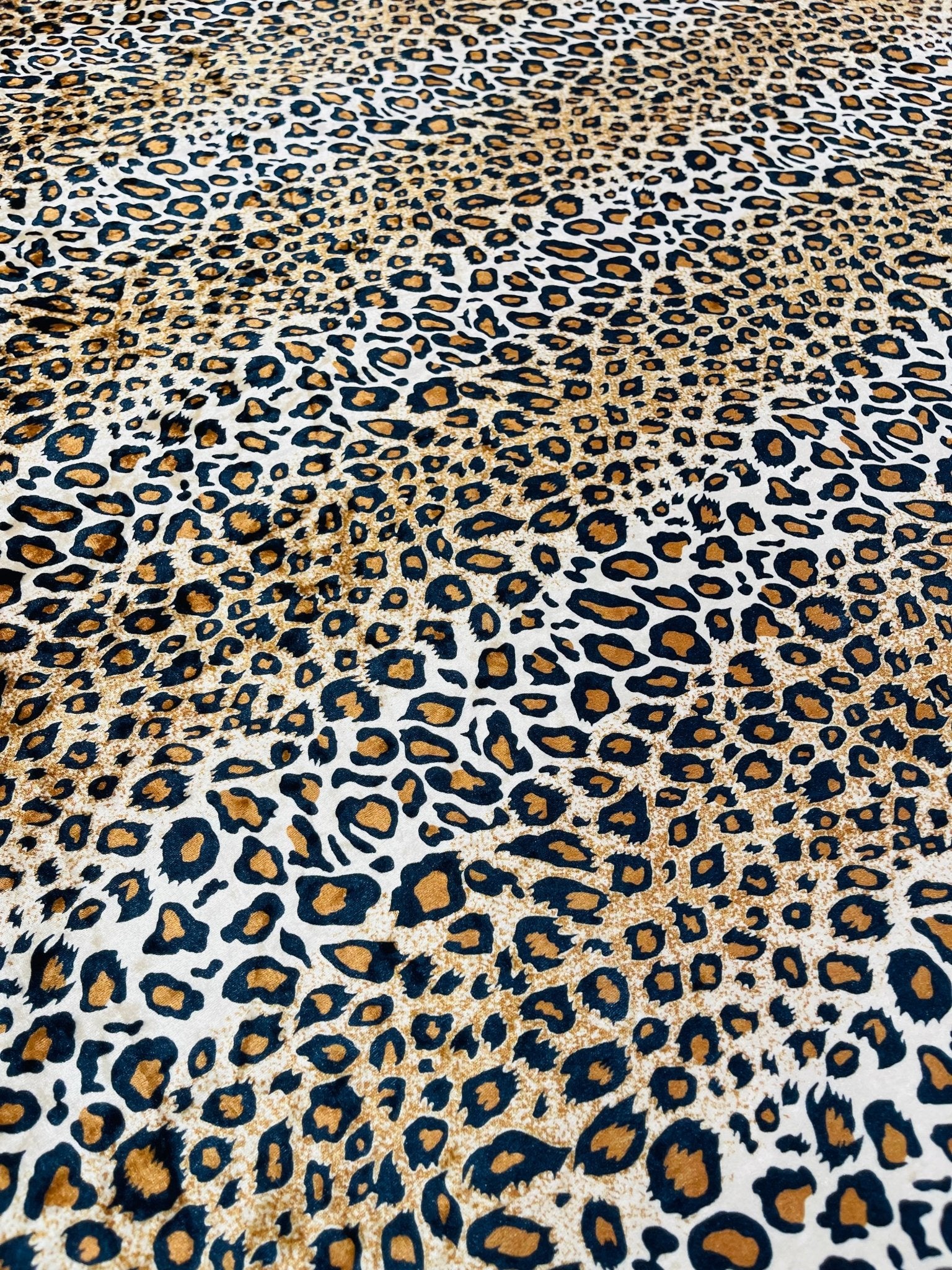 Leopard Print Stretch Velvet 58" Wide| New Creations Fabric & Foam Inc