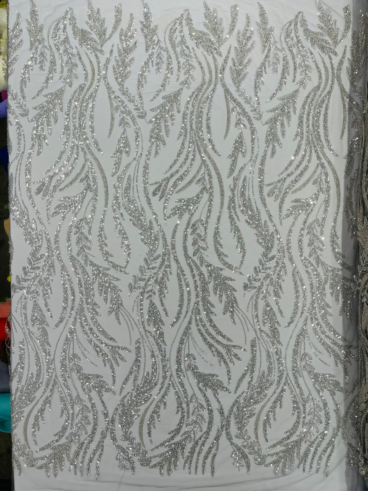 Luxury Festival Beaded Vine Lace 54" Wide| New Creations Fabric & Foam ...