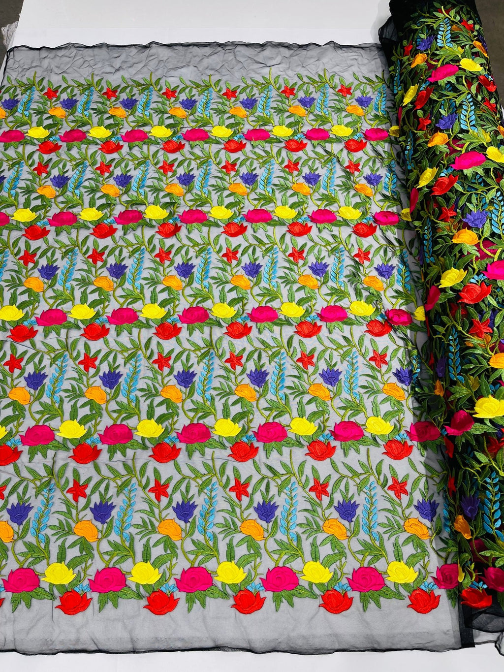 Maria Multi Color Mexican Sarape Floral Design 54" Wide| New Creations